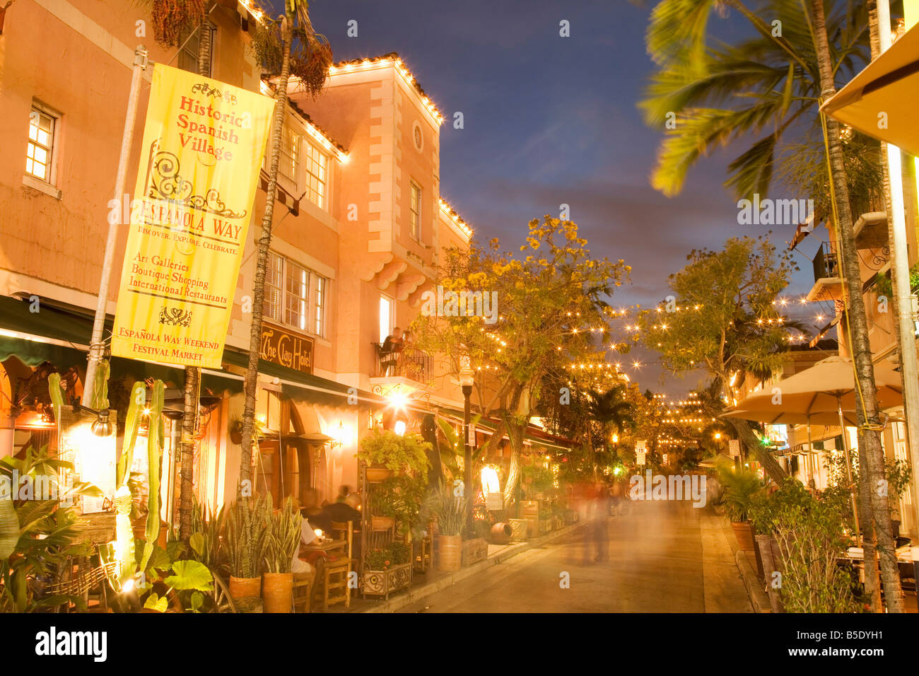 Espanola Way, Miami Beach, Florida, USA, North America Stock Photo - Alamy