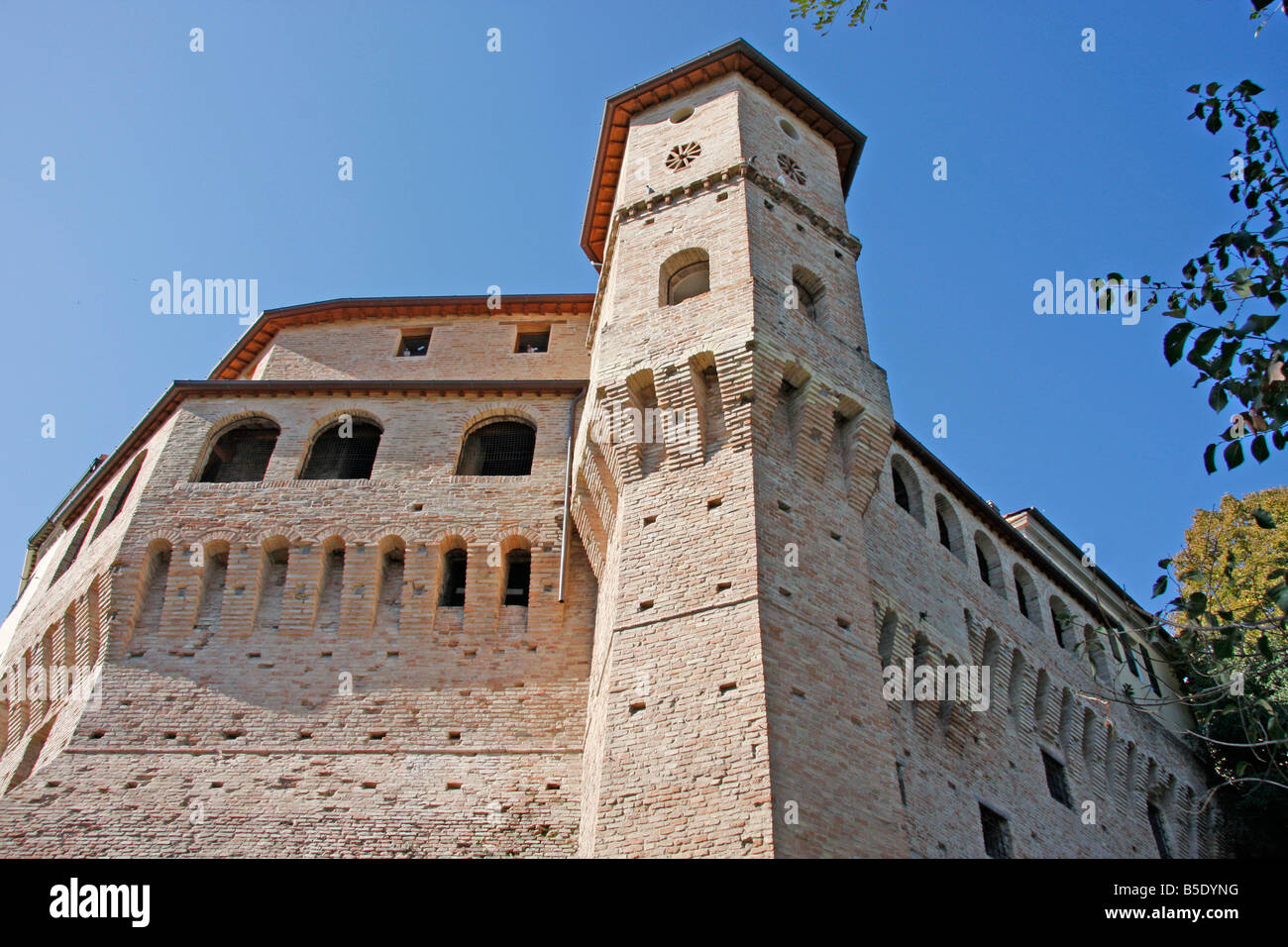 the 14th century historic walls of the beautiful hilltown of Jesi in Le ...