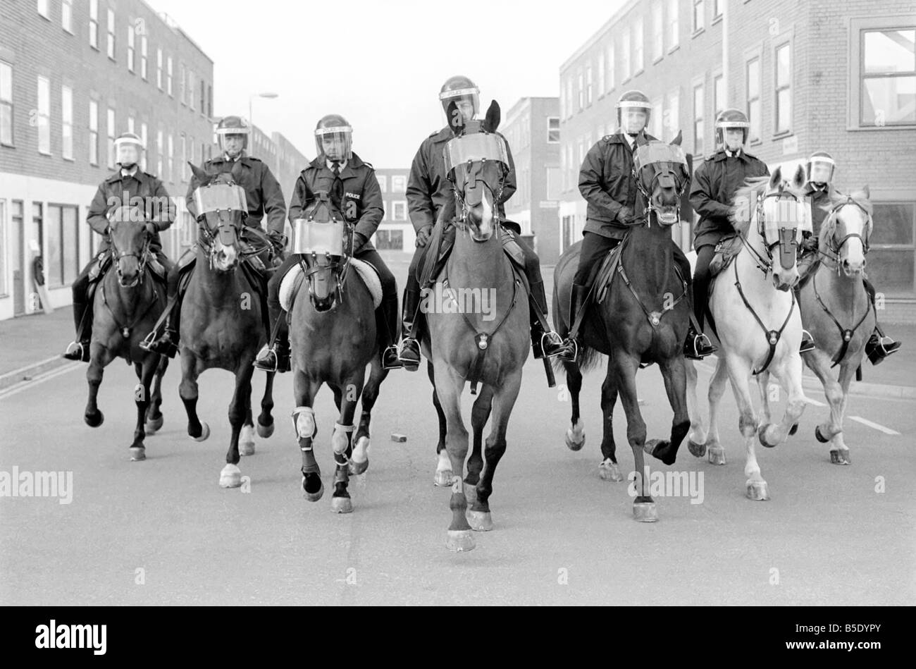 Riot police horses Black and White Stock Photos & Images - Alamy