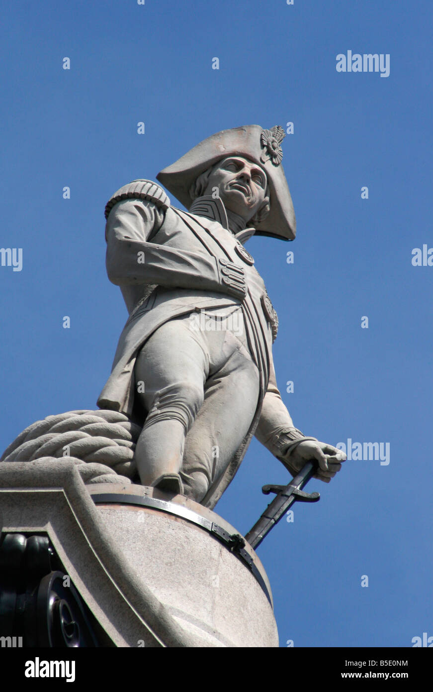Nelson atop his column, (Vice Admiral Lord Nelson), Trafalgar Square ...