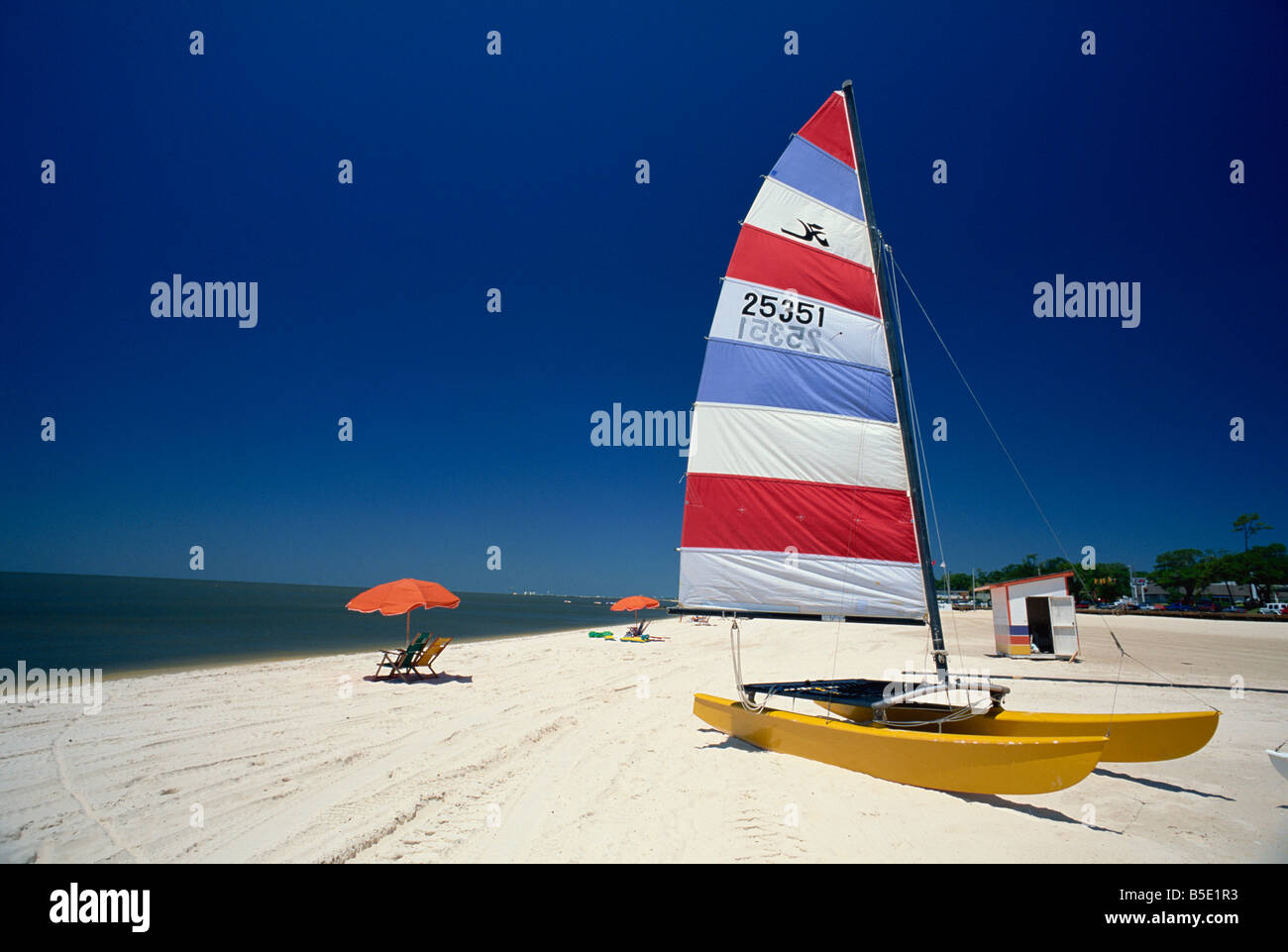 Mississippi Beach at Biloxi Resort, part of the miles of white sands on ...