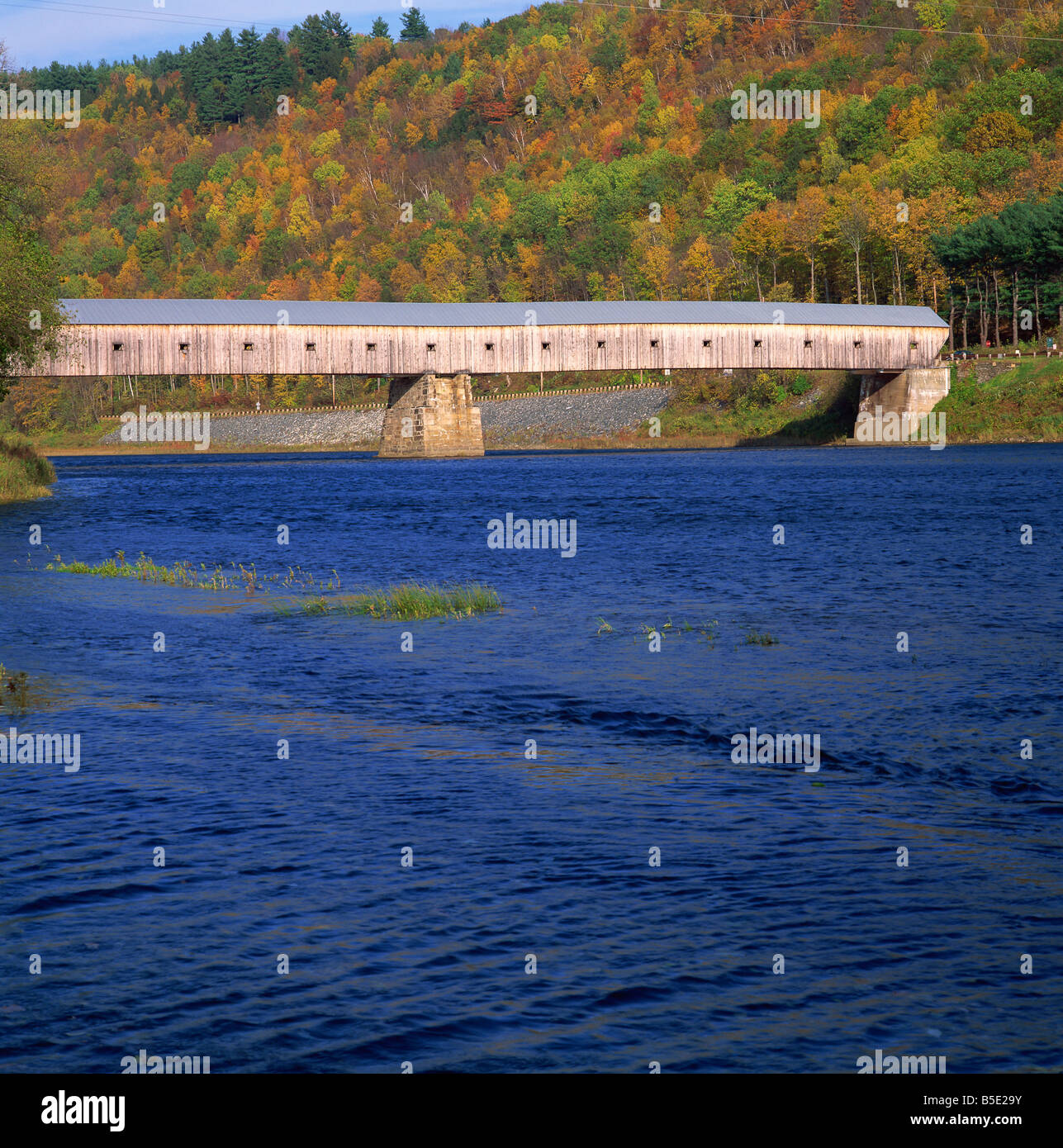 Cornish Windsor covered bridge the longest in the USA across a river ...