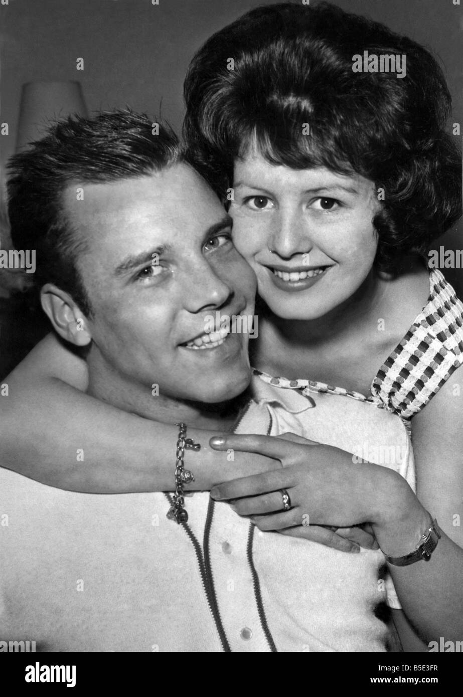 Rock and roll singer Marty Wilde and his wife. April 1960 Stock Photo ...