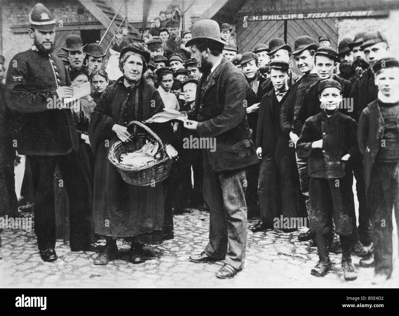 Trouble on the fish quay a constable notebook in hand intervenes ...