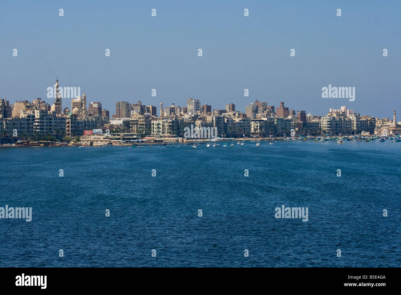 Alexandria Corniche on the Mediterranean Sea in Alexandria Egypt Stock ...