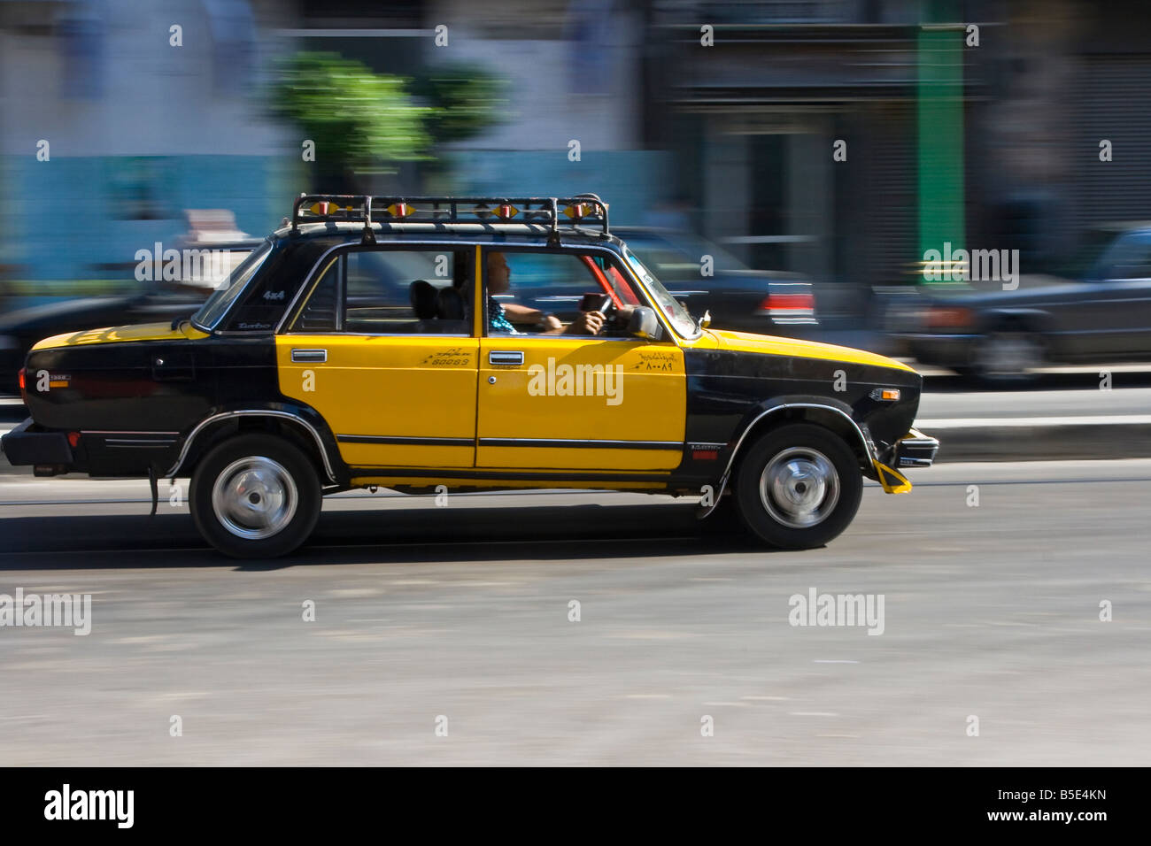 Moving Taxi in Alexandria Egypt Stock Photo - Alamy