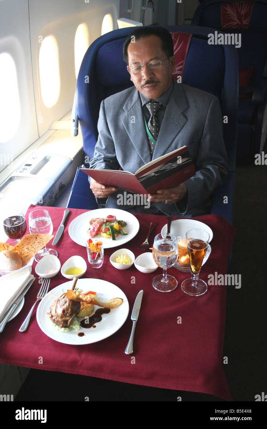 Passenger malaysian airlines jumbo first class Stock Photo - Alamy