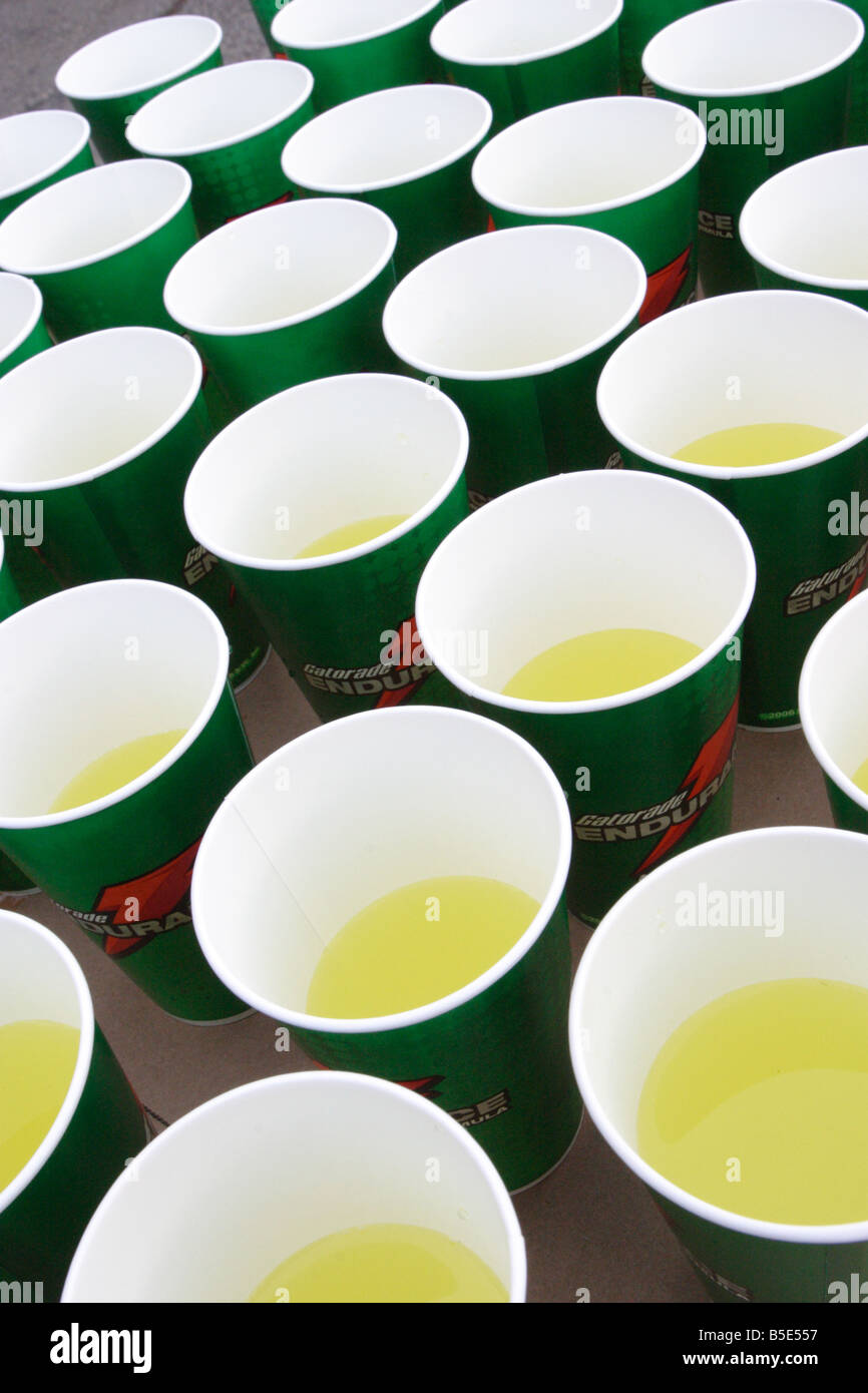Cups of Gatorade at prepared for the Runners of the 2008 New York ...