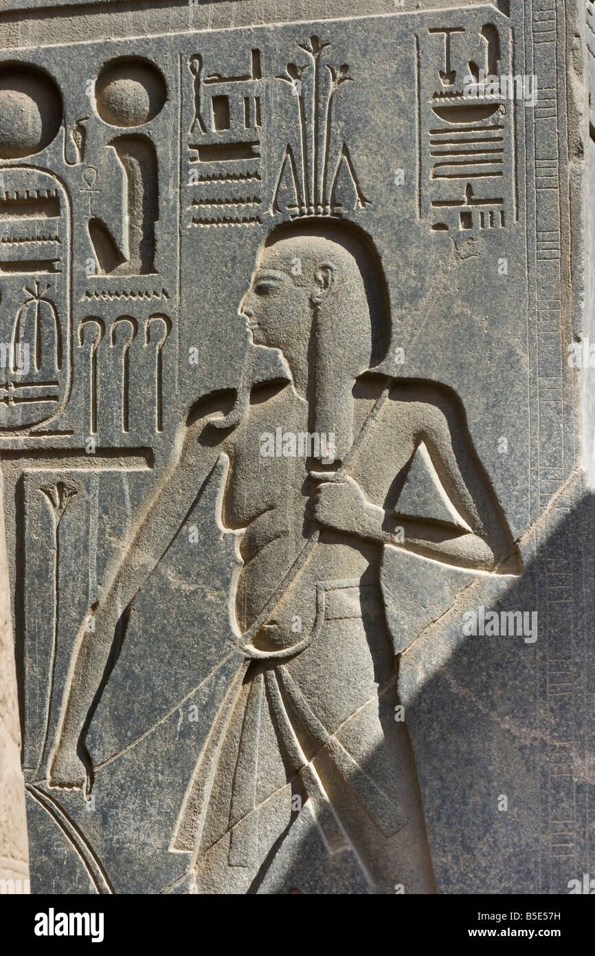 Wall Carving of Hapy the God of Harvest in Luxor Temple in Luxor Egypt ...