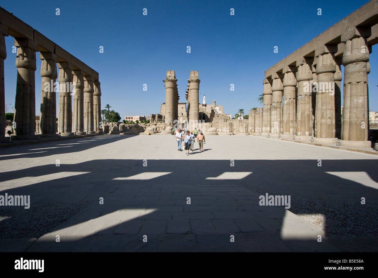 SunCourt of Amenhotep III at the Temple of Luxor in Luxor Egypt Stock ...