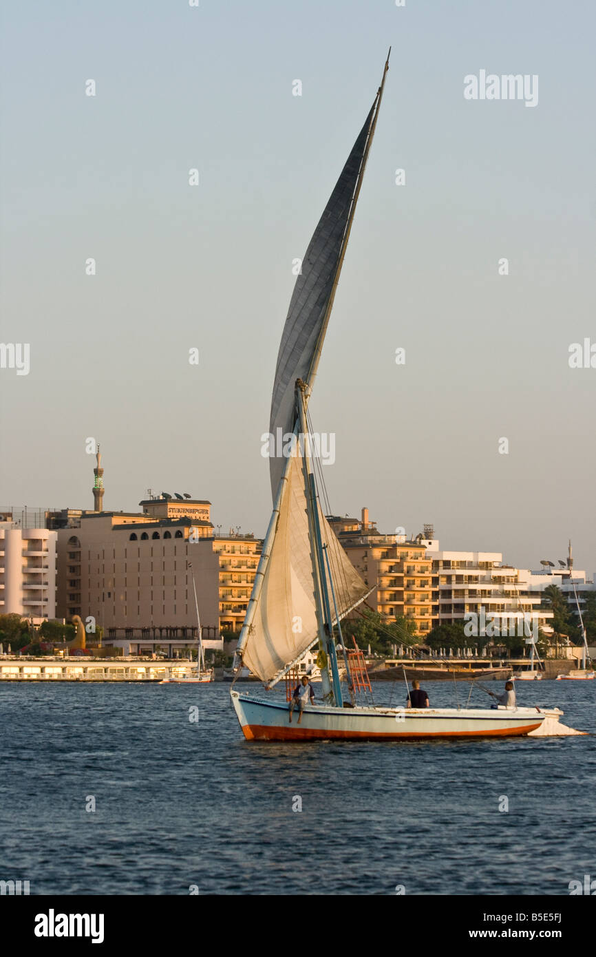 Felucca Sailboat on the Nile River in Luxor Egypt Stock Photo - Alamy