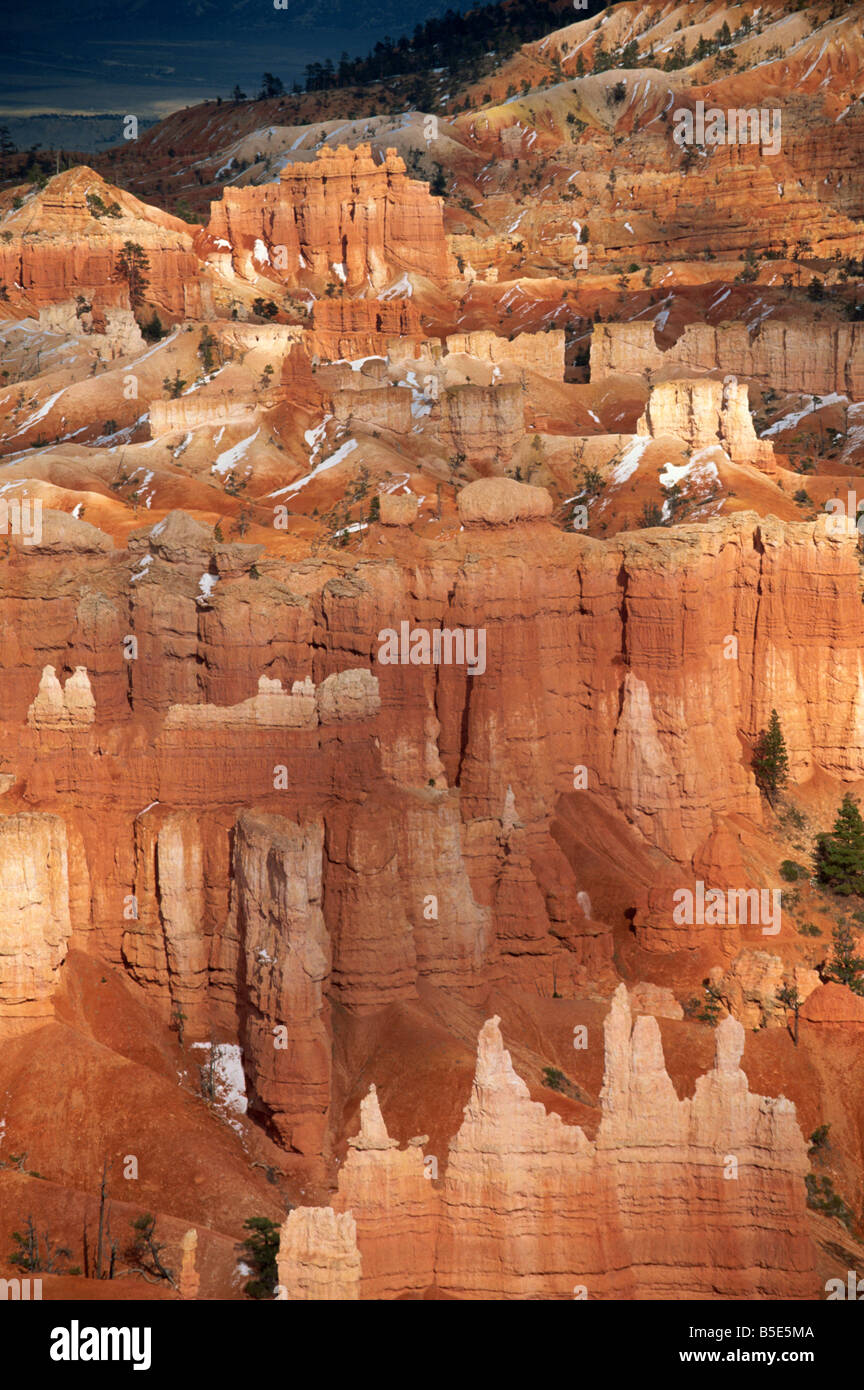 Rock formations of pinnacles and cliffs caused by erosion in the Bryce ...