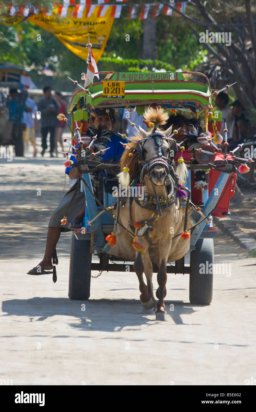 Cidomo Horse Carriage on Lombok Island in Indonesia Stock Photo - Alamy
