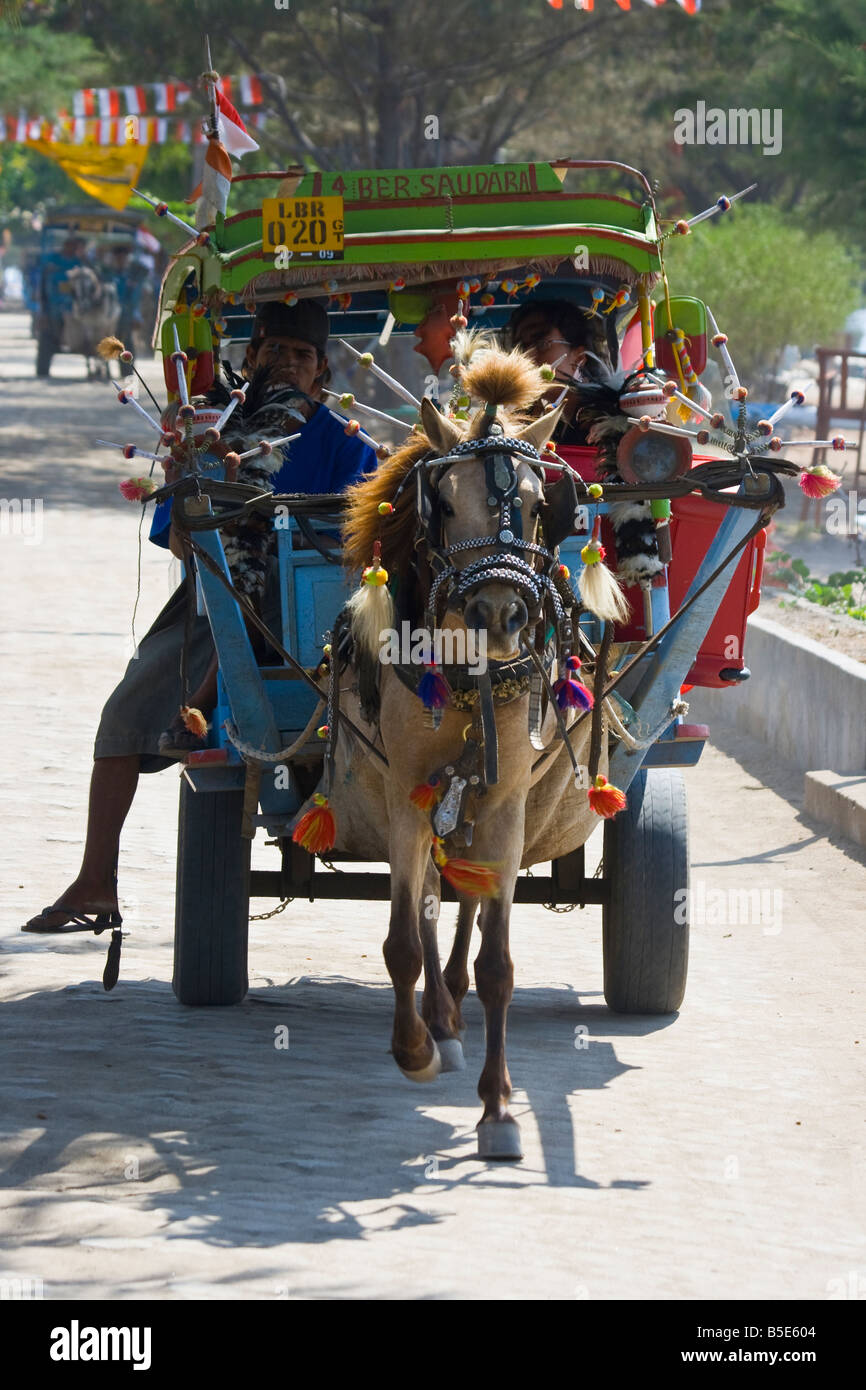 Cidomo Horse Carriage on Lombok Island in Indonesia Stock Photo - Alamy
