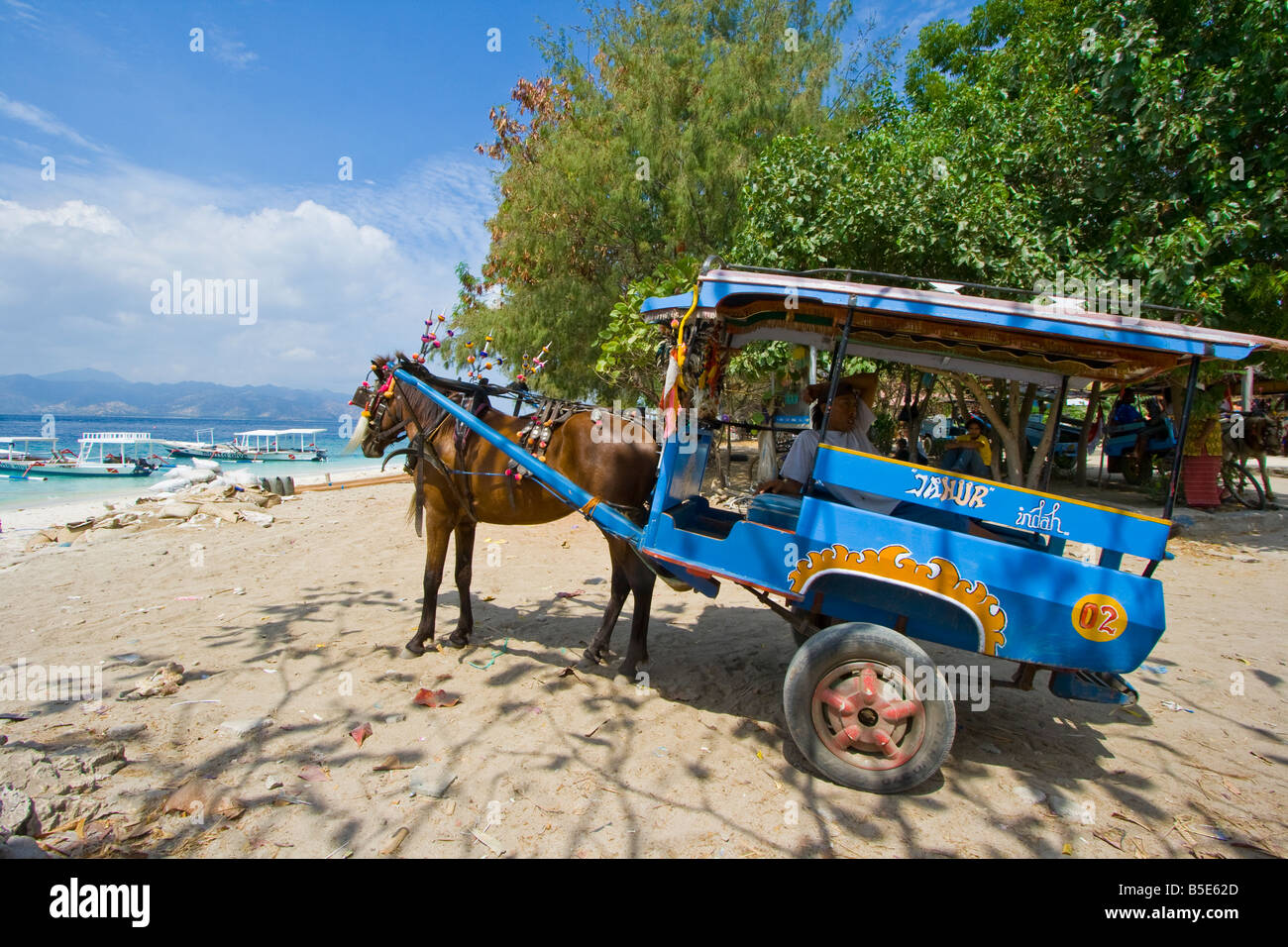 Cidomo Horse Carriage on Lombok Island in Indonesia Stock Photo - Alamy