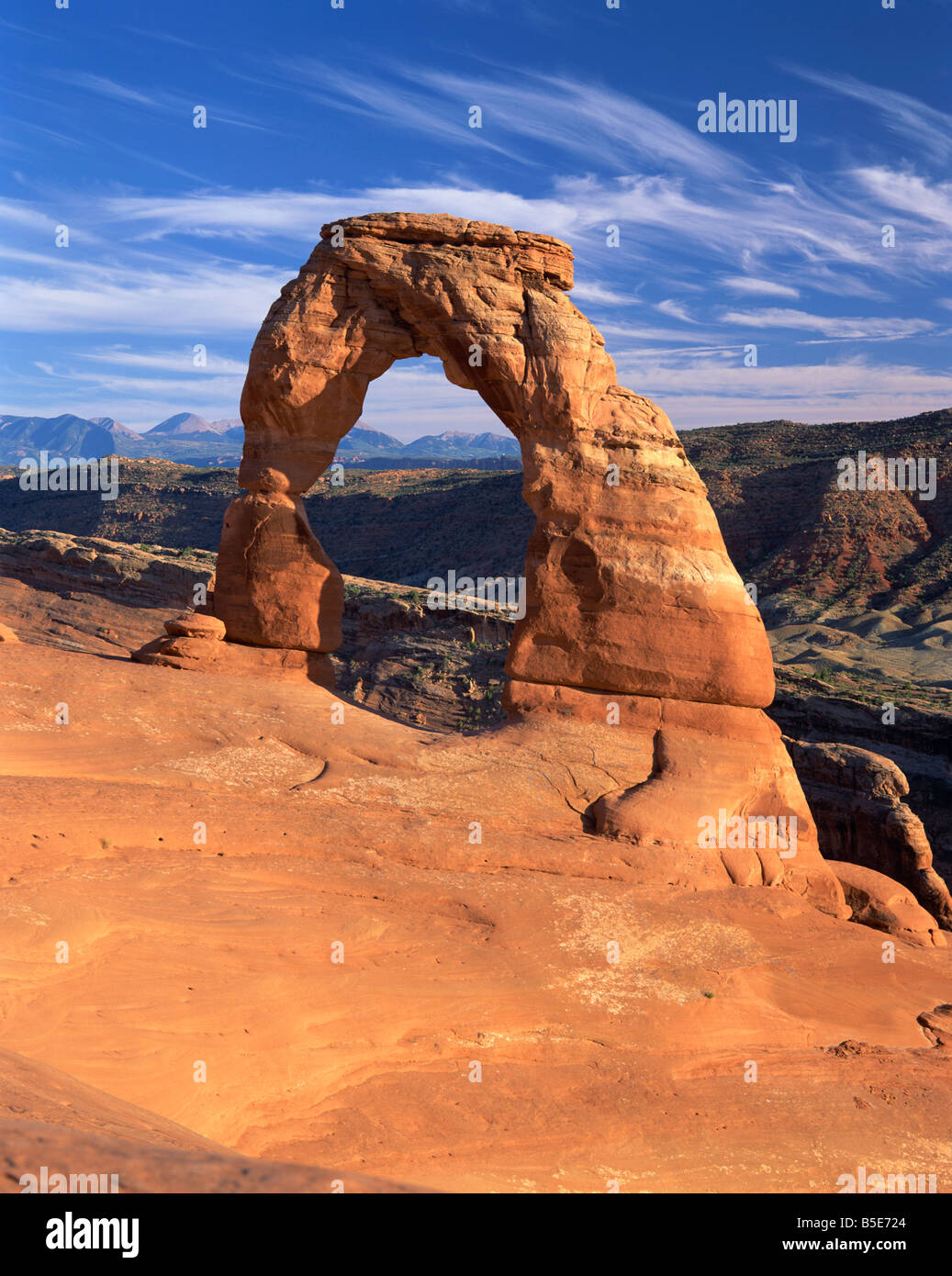 Rock formation caused by erosion and known as Delicate Arch 45 ft high ...