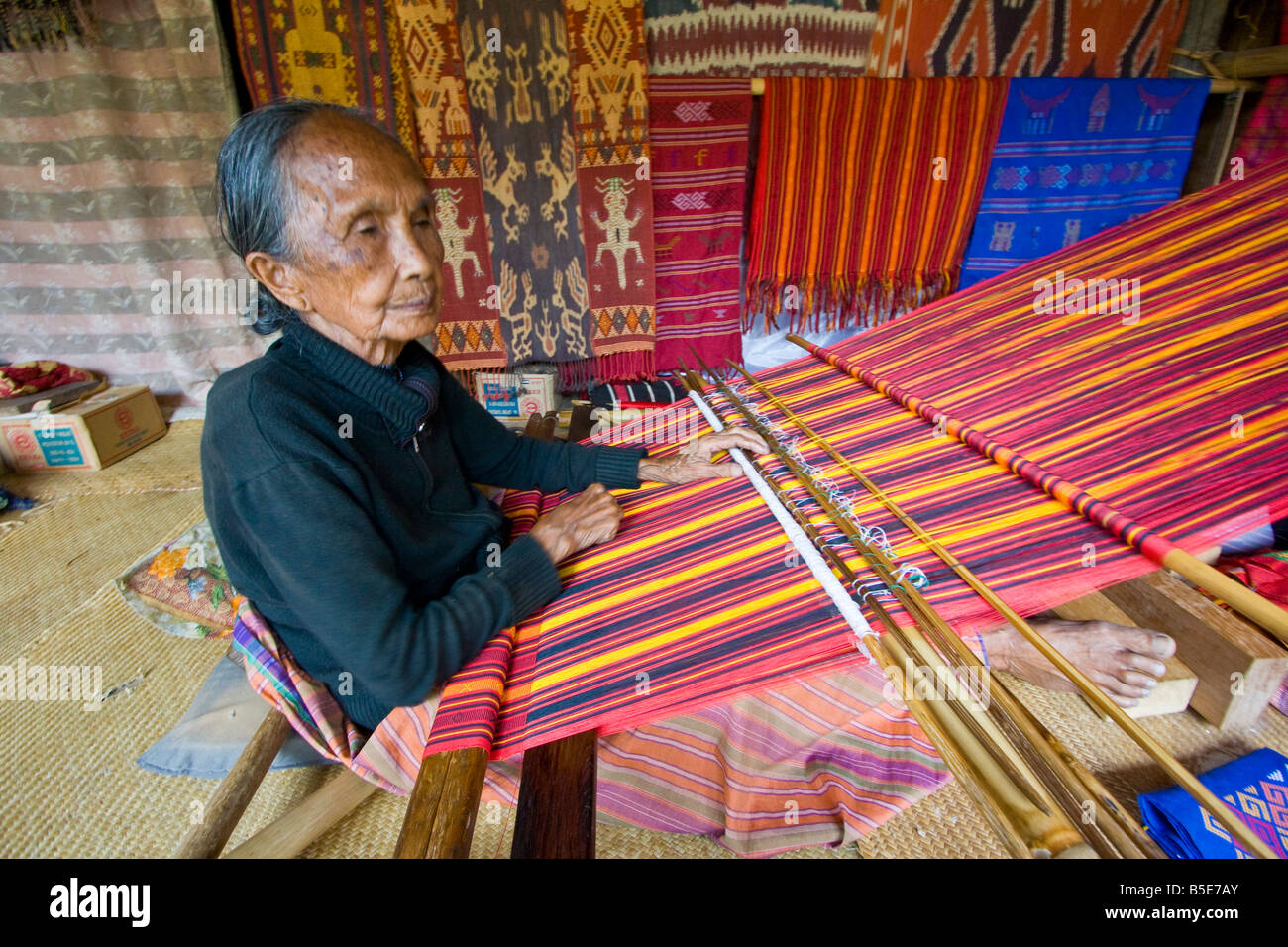 Ikat Weaving in Sadan Village in Tana Toraja on Sulawesi in Indonesia ...