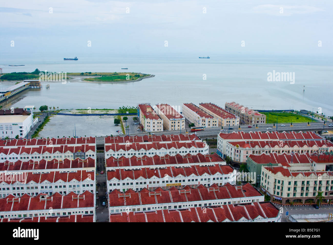 Cargo Ships in the Straits of Malacca in Melaka Malaysia Stock Photo ...
