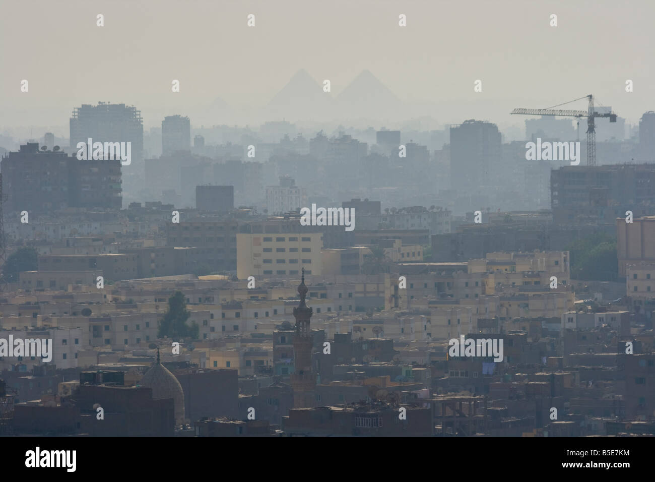 Pyramids Behind Cityscape in Cairo Egypt Stock Photo - Alamy