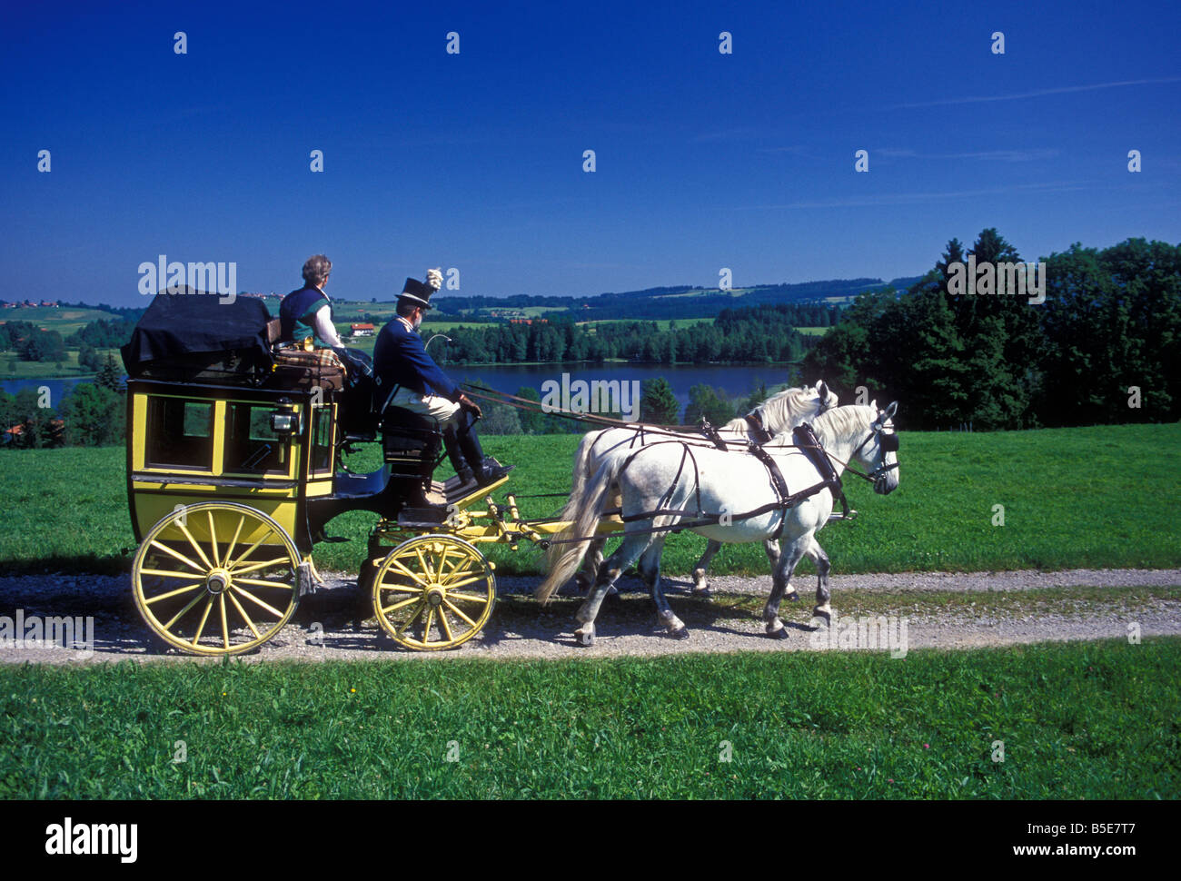 German people, German tourists, man, woman, couple, horse-drawn ...