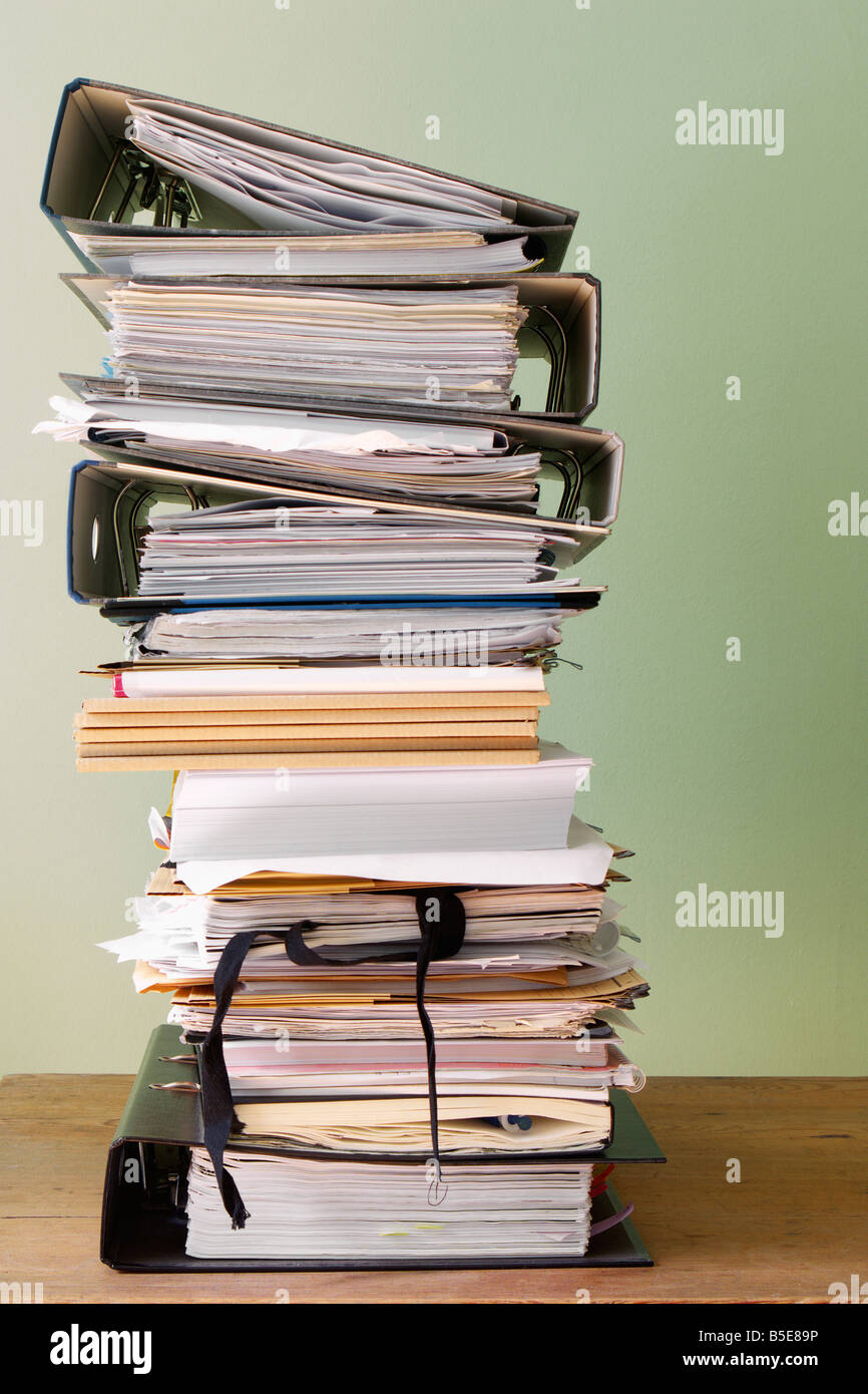 A Stack Of Files Stock Photo - Alamy