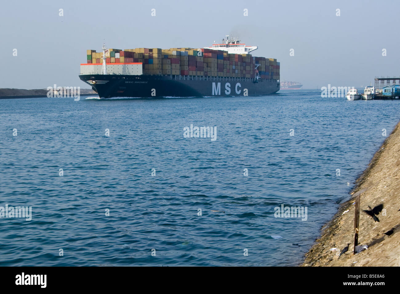 Cargo Ship Passing Through the Suez Canal in Suez Egypt Stock Photo - Alamy