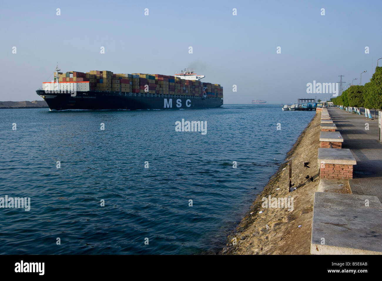 Cargo Ship Passing Through the Suez Canal in Suez Egypt Stock Photo - Alamy