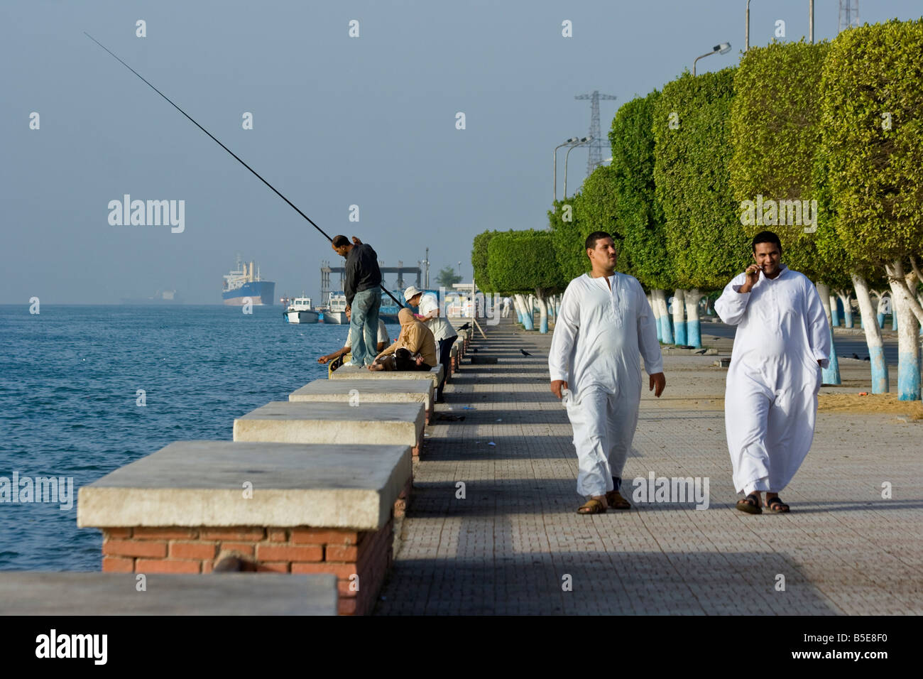 Waterfront on the Suez Canal in Suez Egypt Stock Photo - Alamy