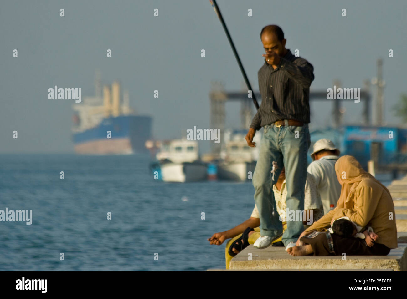 Fishing in suez canal hi-res stock photography and images - Alamy