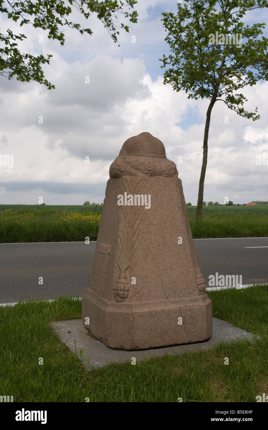 Demarcation marker stone marking the extent of the German advances in ...