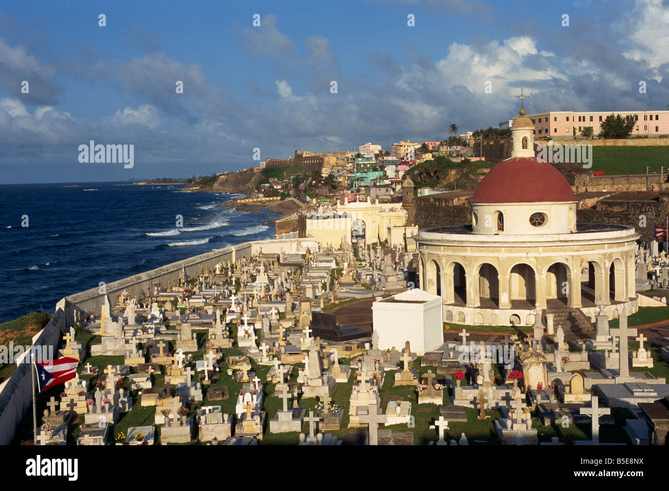 The cemetery on the coast in the city of San Juan Puerto Rico Caribbean ...