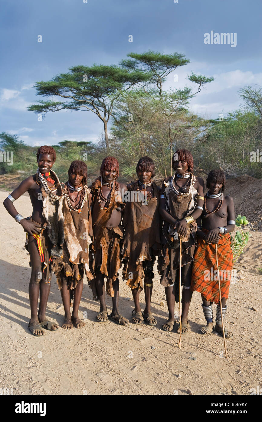 Portrait of Hamer Tribeswomen, Hamer Tribe, Lower Omo Valley, Southern ...