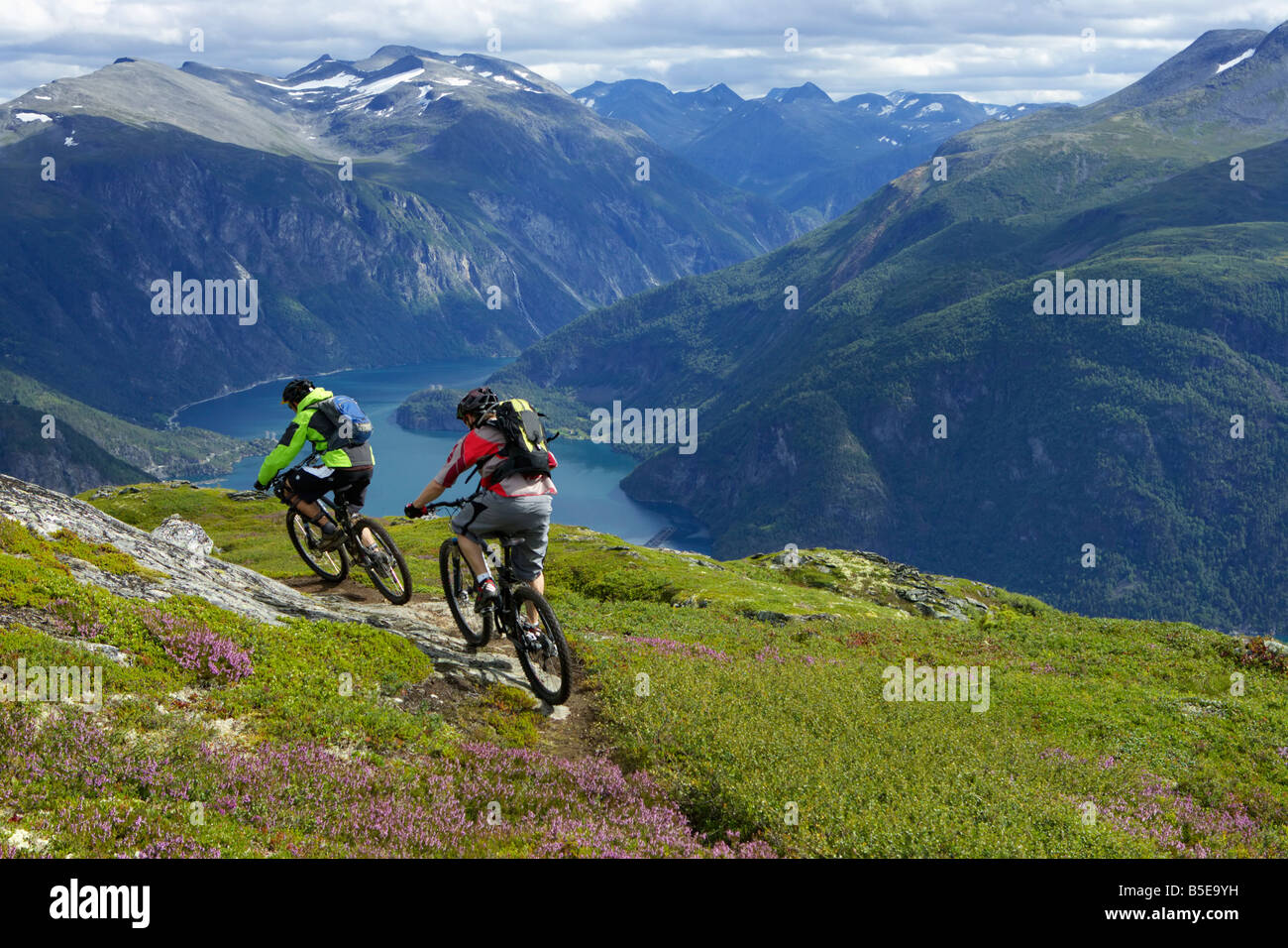 Two Mountainbike riders in the mountains Stock Photo - Alamy