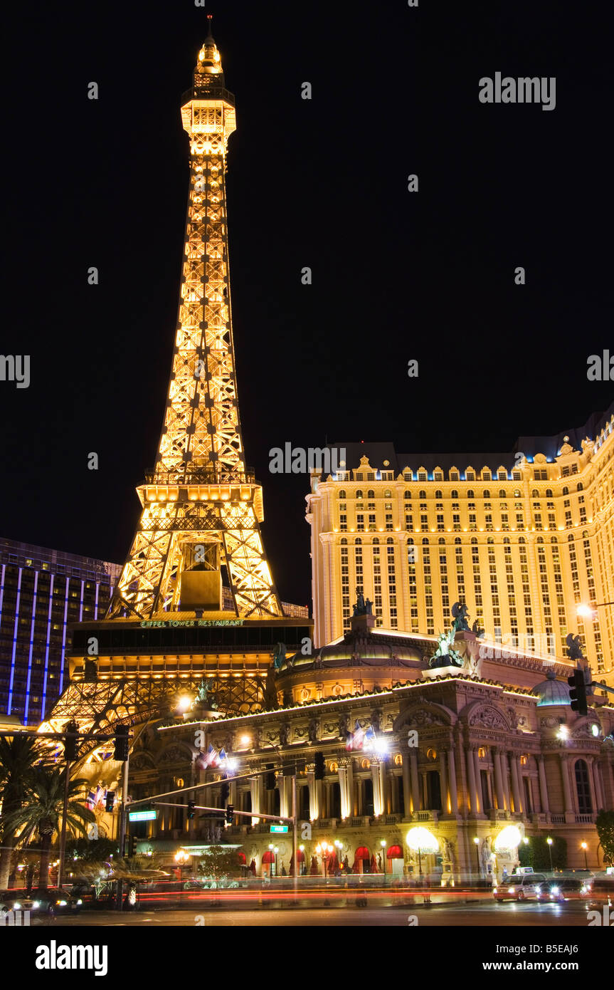 Eiffel Tower reproduction at Paris Las Vegas Casino, Las Vegas, Nevada, USA, North America Stock ...
