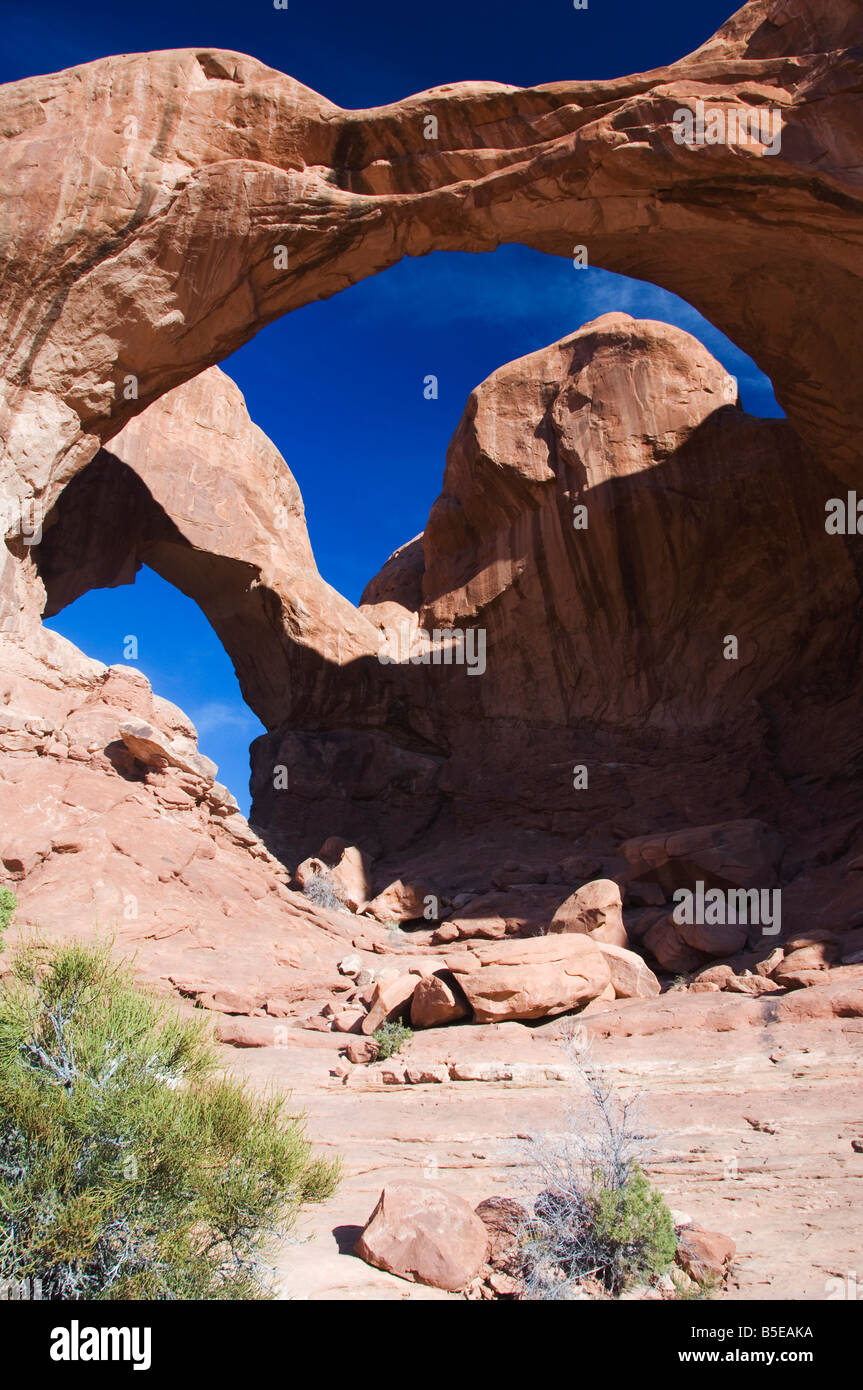 Double Arch in the Windows section of Arches National Park, Utah, USA ...