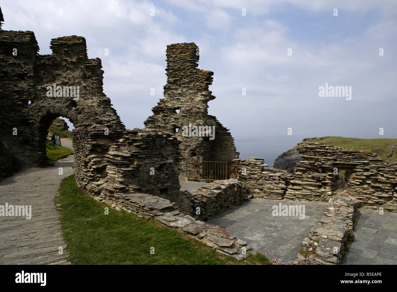 Tintagel ancient castle ruins traditionnally the setting of King Arthur ...