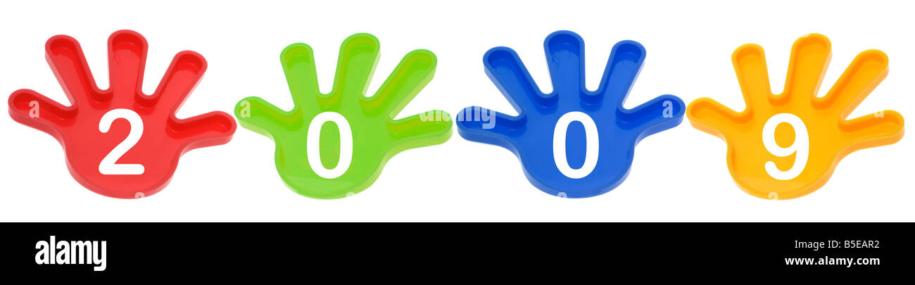 Toy Hands with 2009 Stock Photo - Alamy
