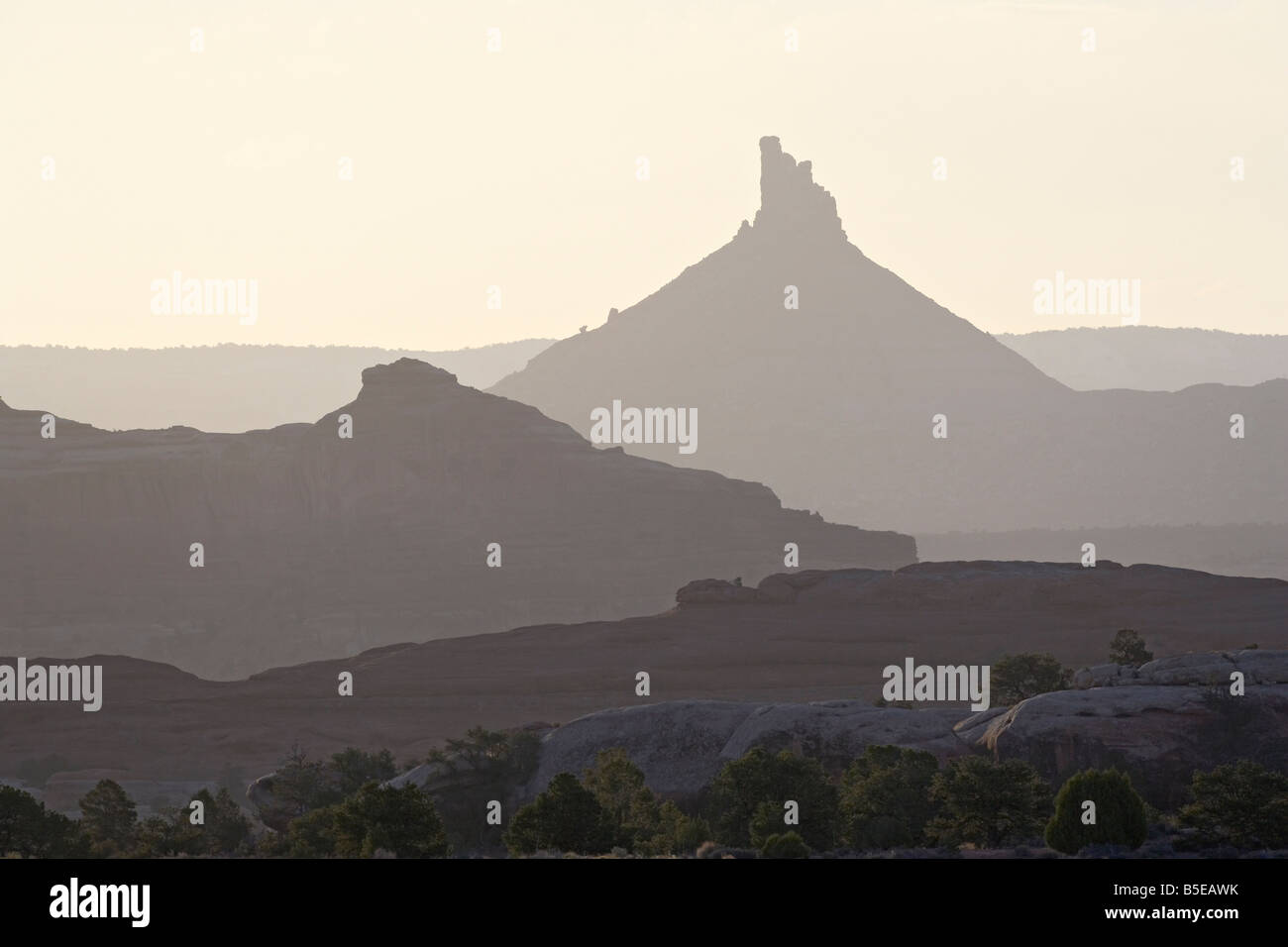 Stacked rock formations at dawn, Needles District, Canyonlands National ...