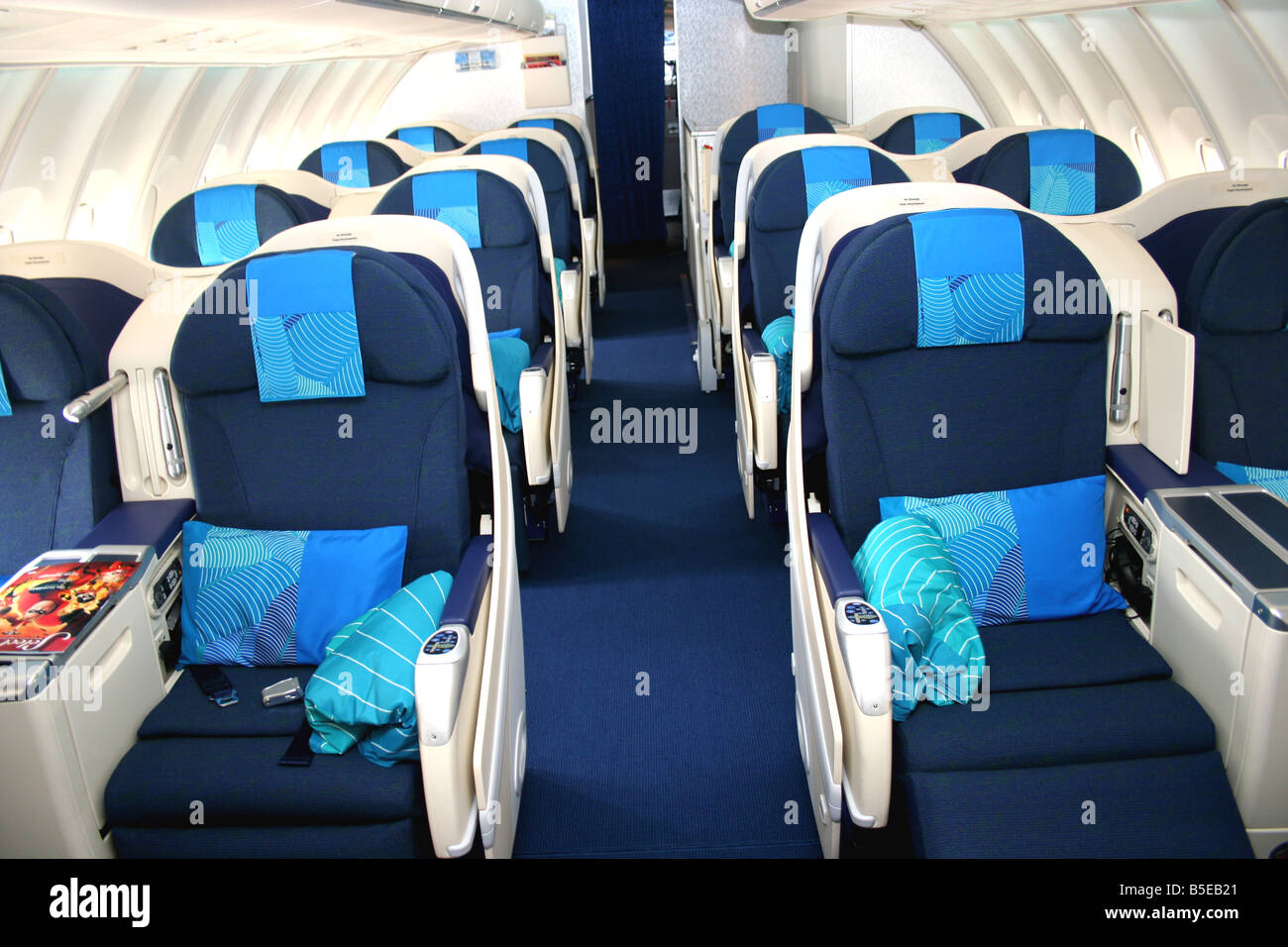 Business Class Cabin seating malaysian airlines Stock Photo - Alamy