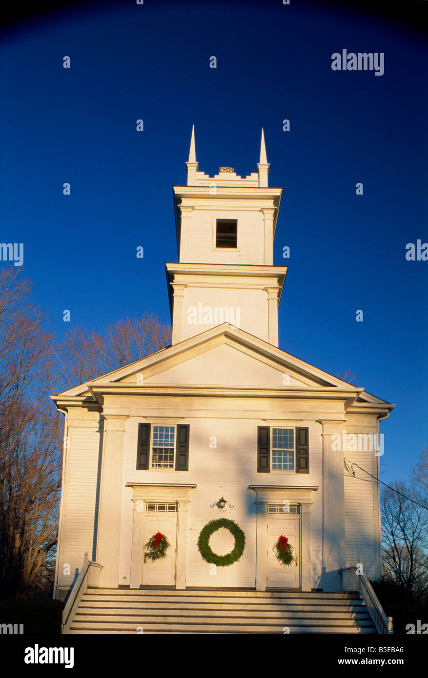 Colonial church with tower in Redding Connecticut New England United ...