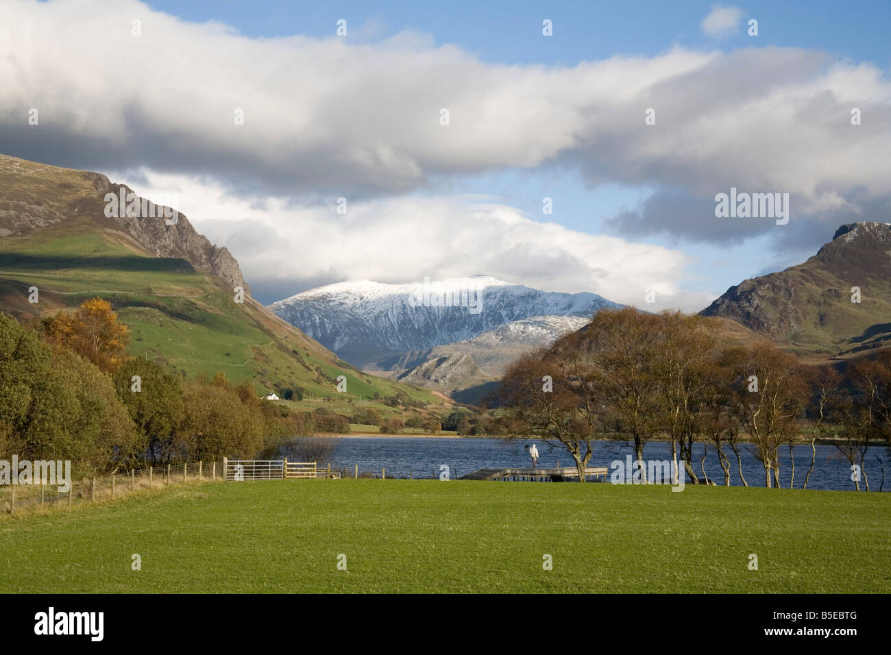 Nantlle Gwynedd North Wales UK November looking across Llyn Nantlle ...