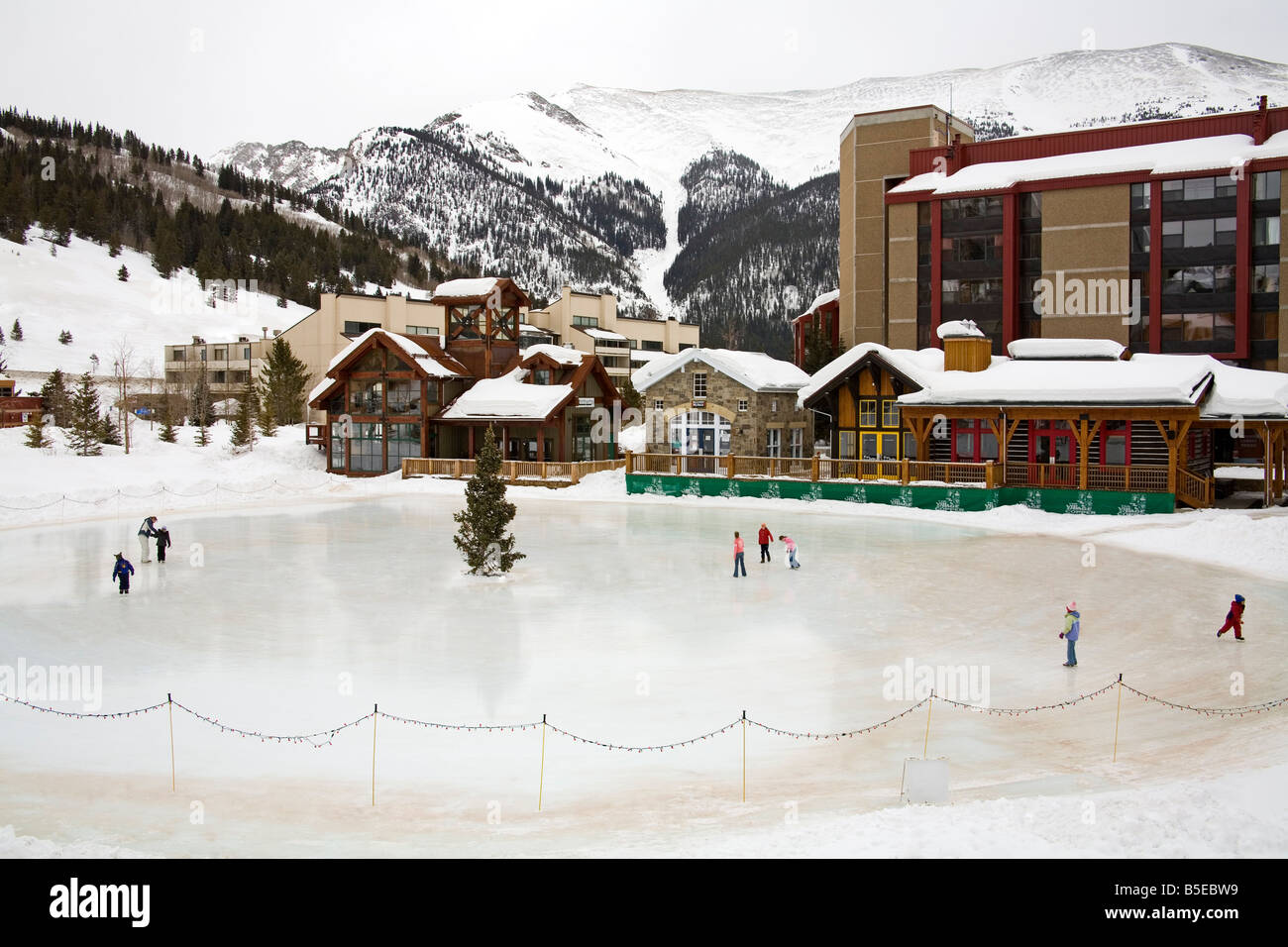 Ice Rink at Copper Mountain Ski Resort, Rocky Mountains, Colorado, USA ...