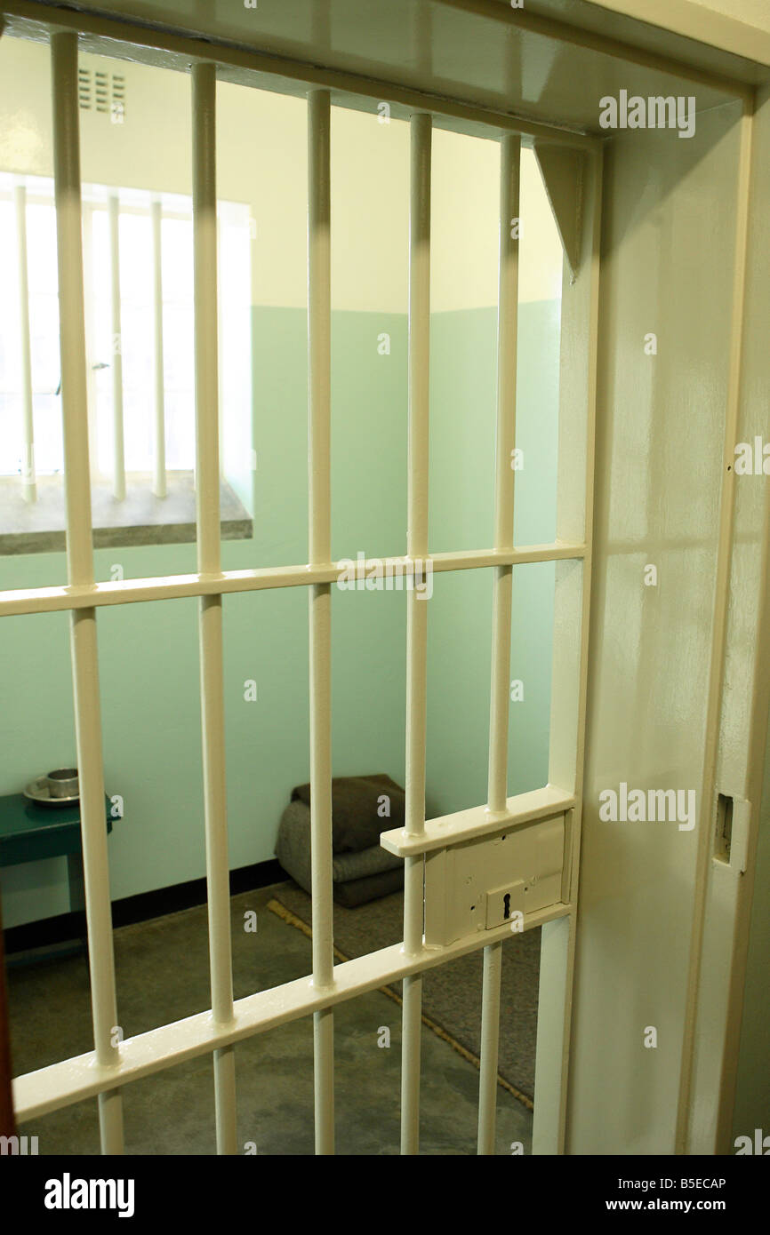 The Prison Cell of Nelson Mandela during his sentence at Robben Island ...