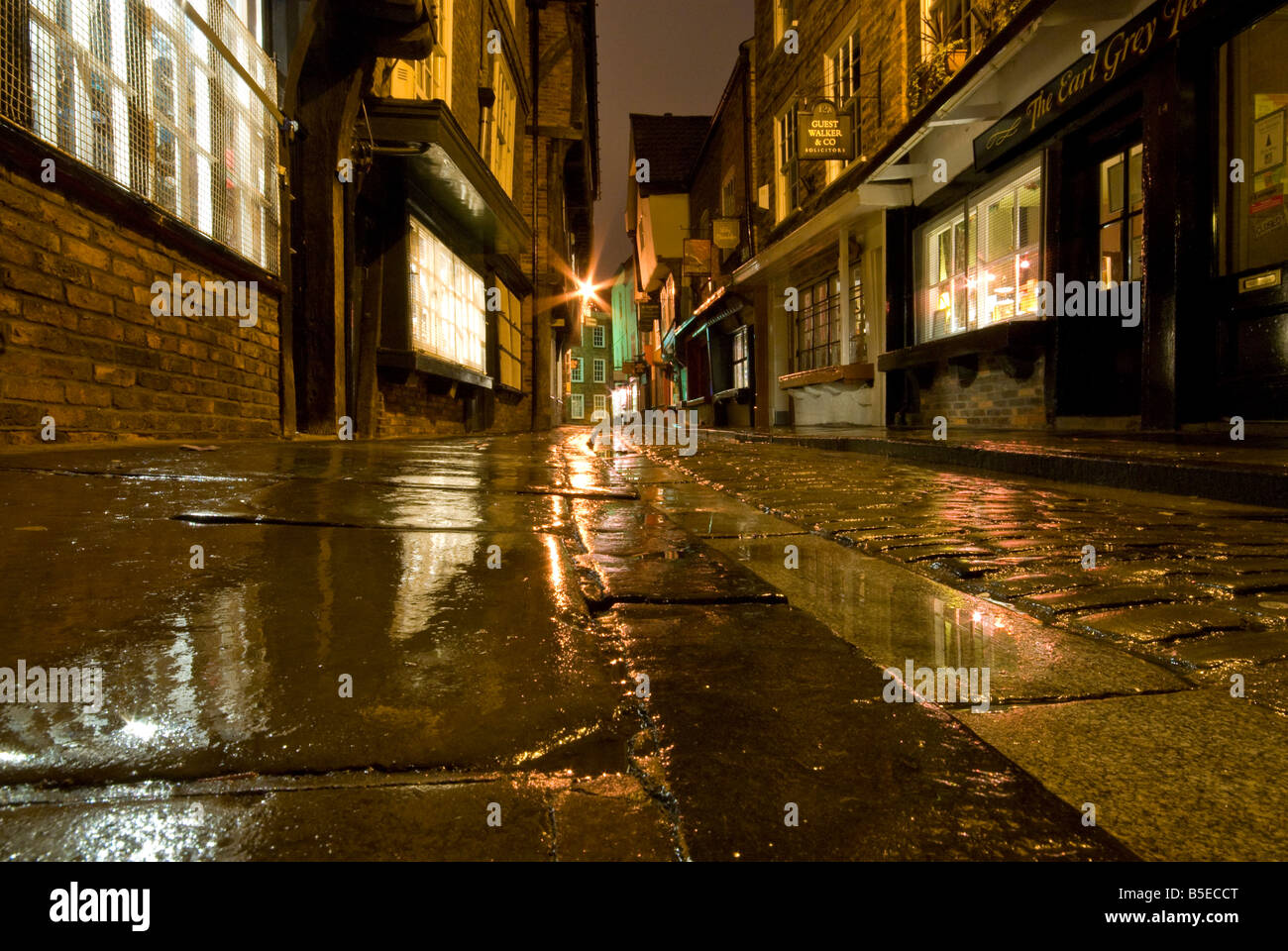 The Shambles, York at night Stock Photo - Alamy