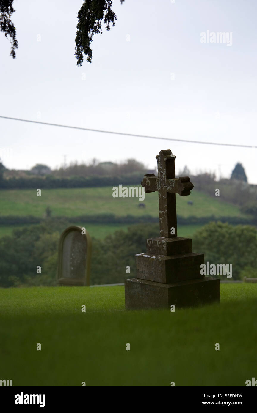 A cross at a church yard in somerset Stock Photo - Alamy