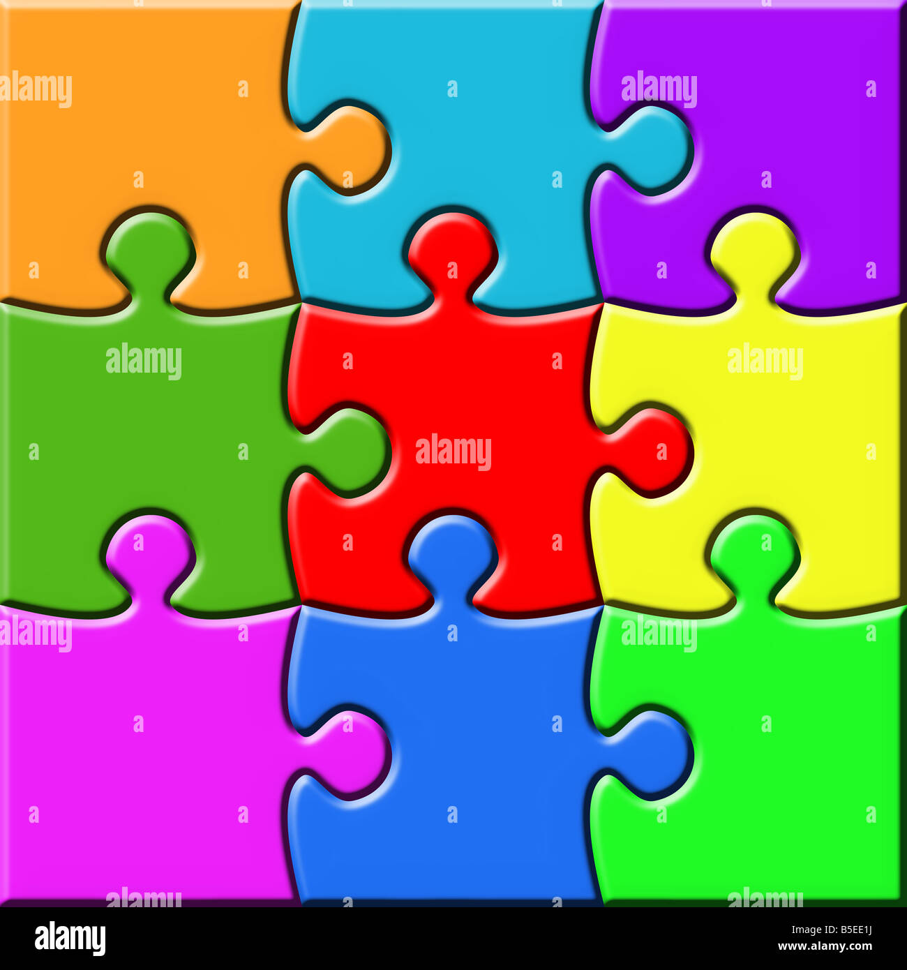 Colorful 3x3 3d puzzle Stock Photo - Alamy