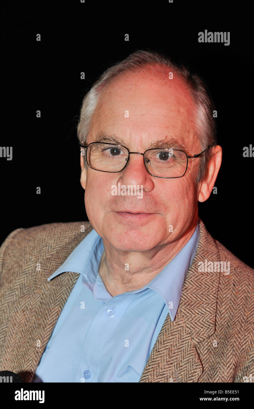 Simon Hoggart writer and broadcaster at the Cheltenham Literary ...