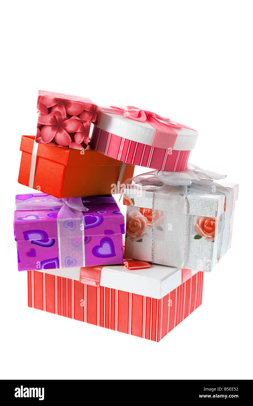 Stack of Gift Parcels Stock Photo - Alamy