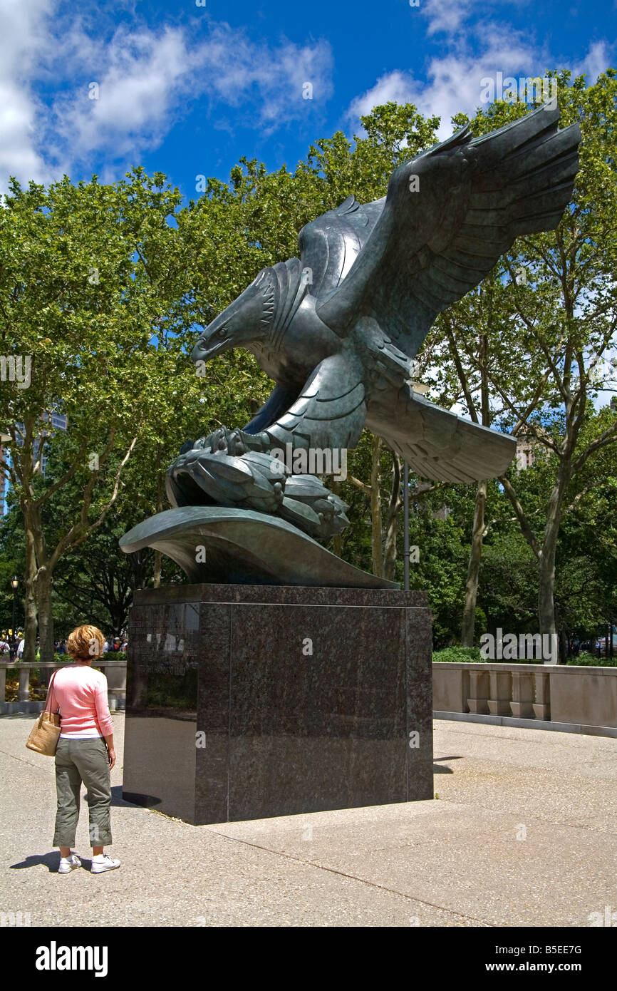 World War Two Monument at Battery Park, Lower Manhattan, New York City ...