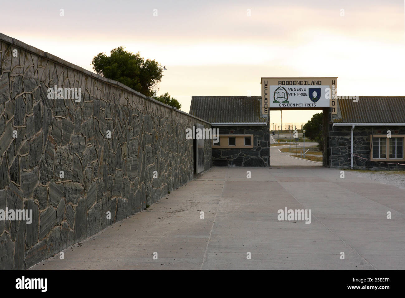Robben Island Prison Entrance Gate - Cape Town , South Africa Stock ...